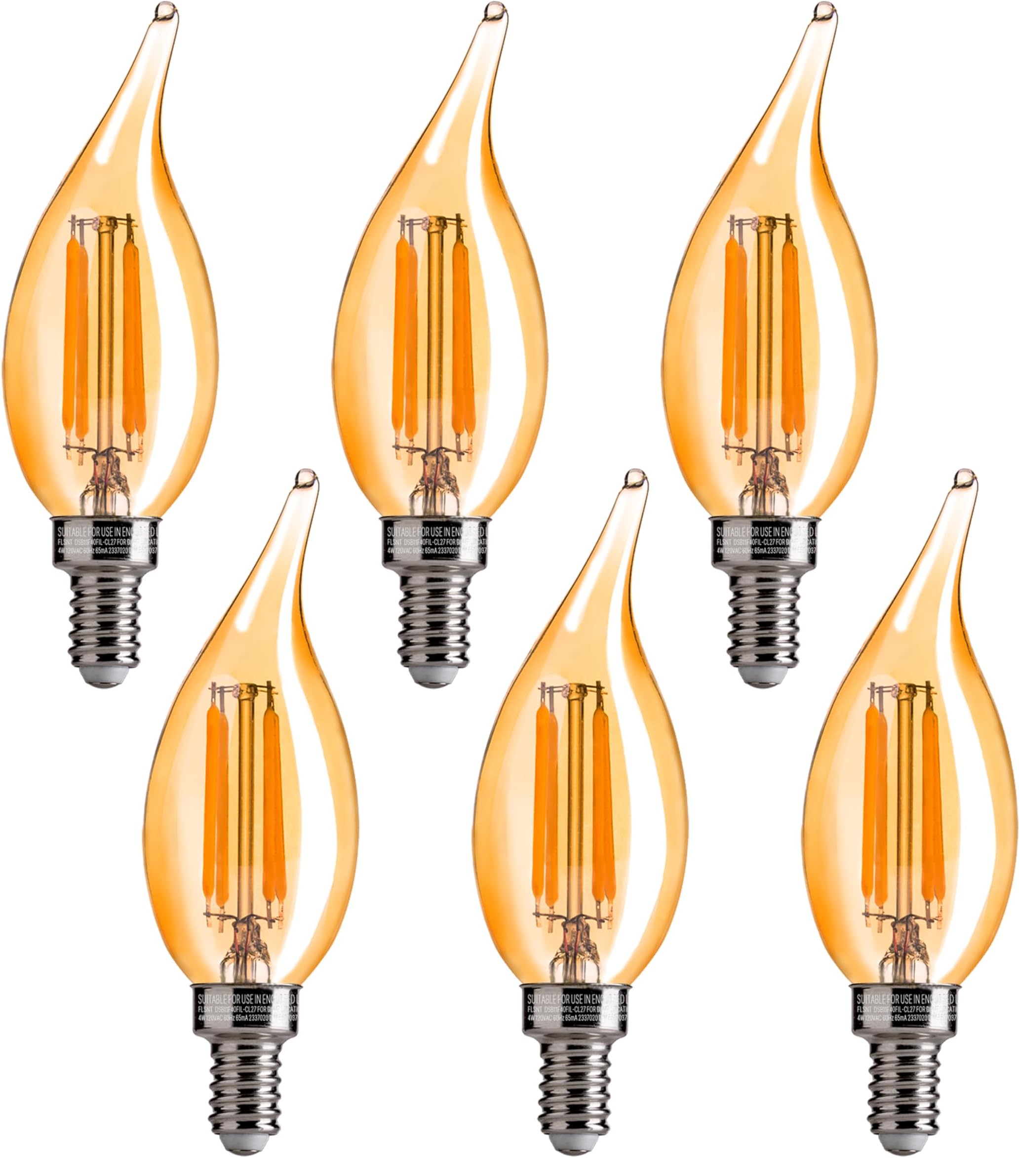 BOGAO E12 LED Candelabra Bulb, 12W Warm White 3000K LED Candle Bulbs ...