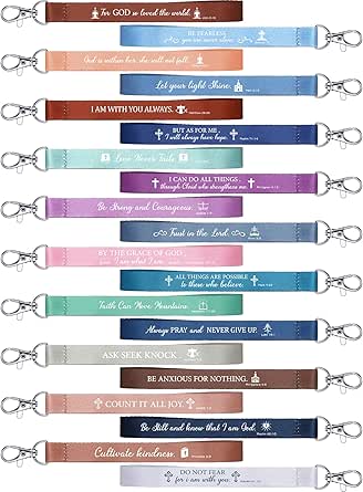 120 Pcs Bible Keychain Religious Keyrings Christian Keychain ...