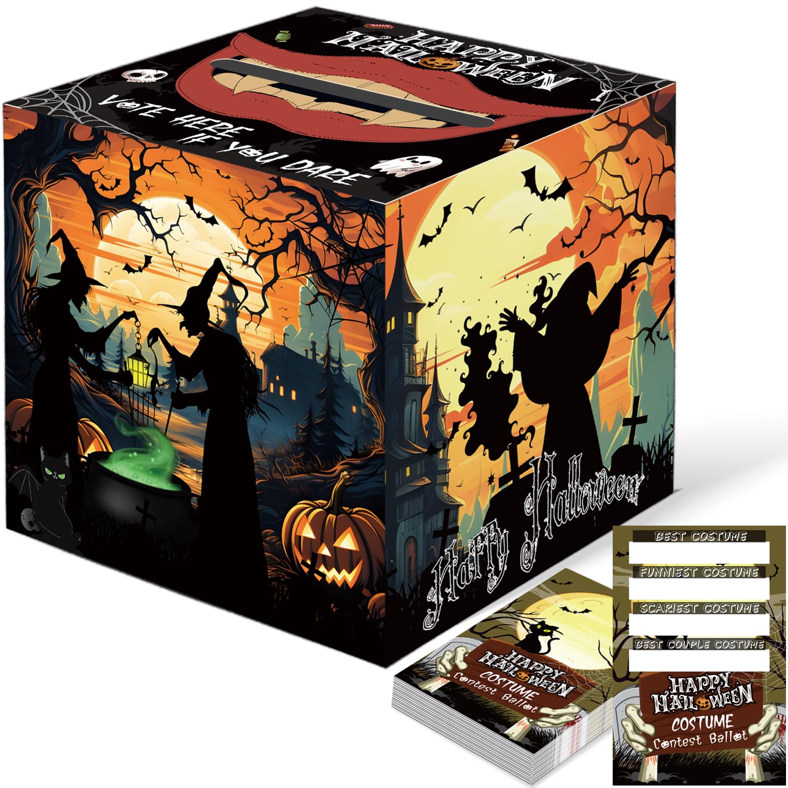 Amazon.com: Halloween Costume Contest Ballot Card Box, 50 Ballot Voting ...