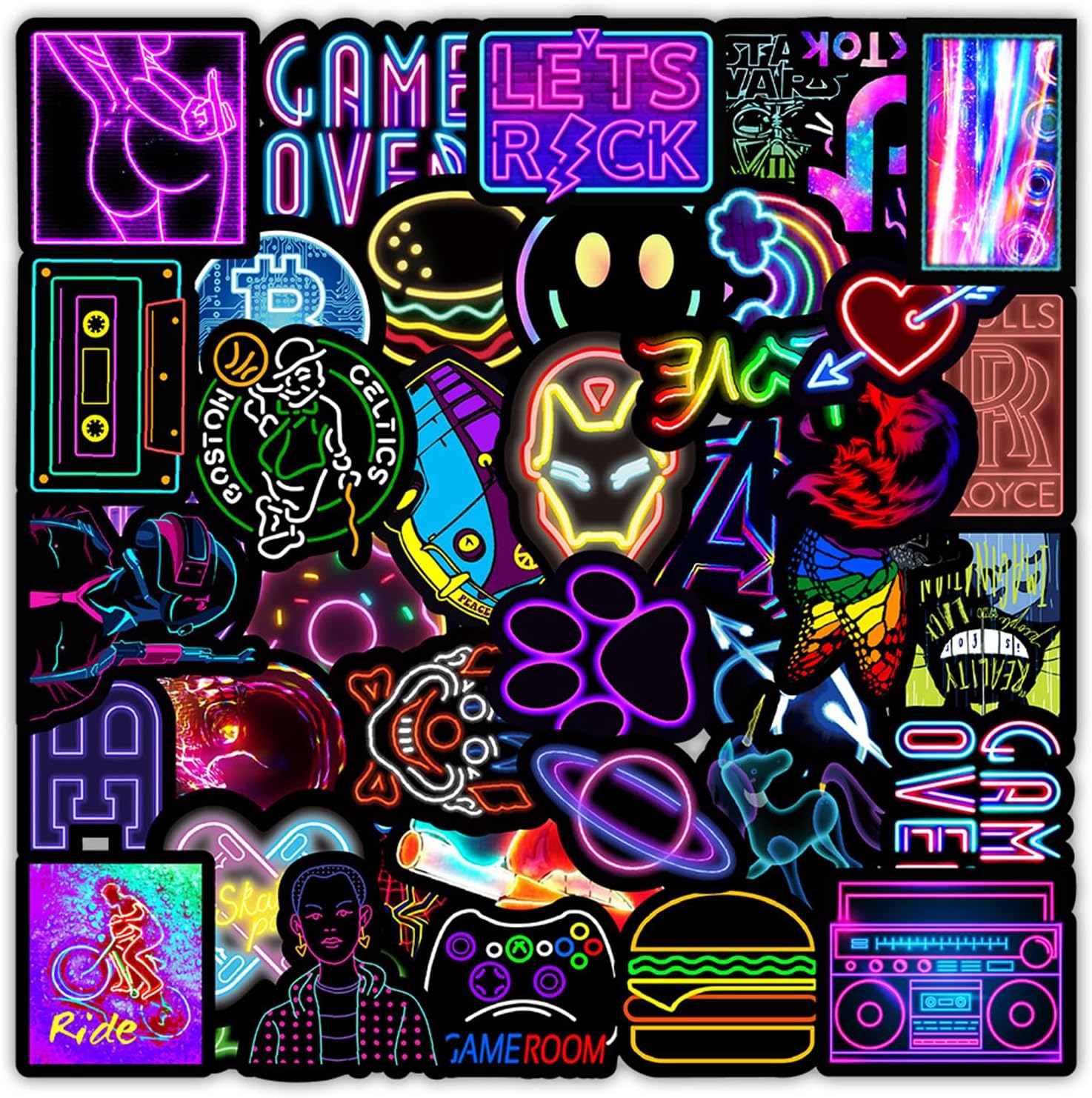 RGBEE Wasserfeste Aufkleber Sticker Set 100 Stücke, Vintage Graffiti ...