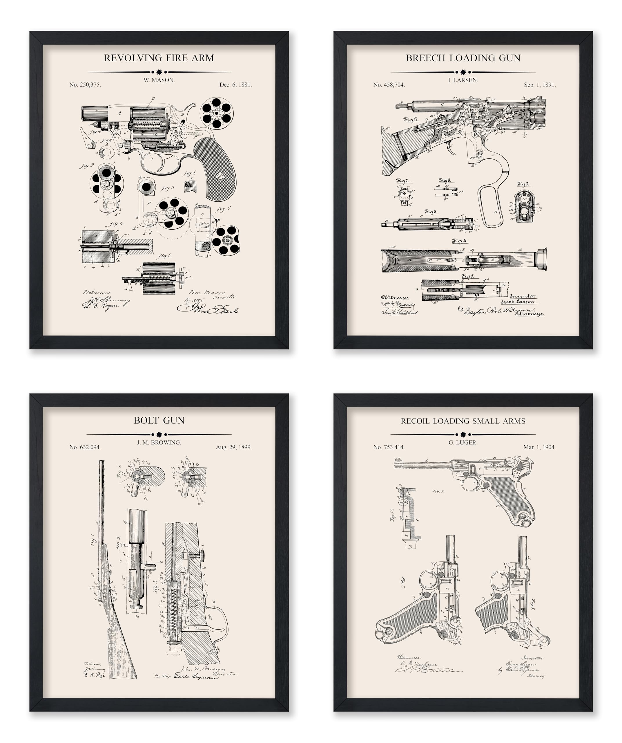 Amazon.com: Poster Master 4-Piece Firearm Blueprint Poster - Revolving ...