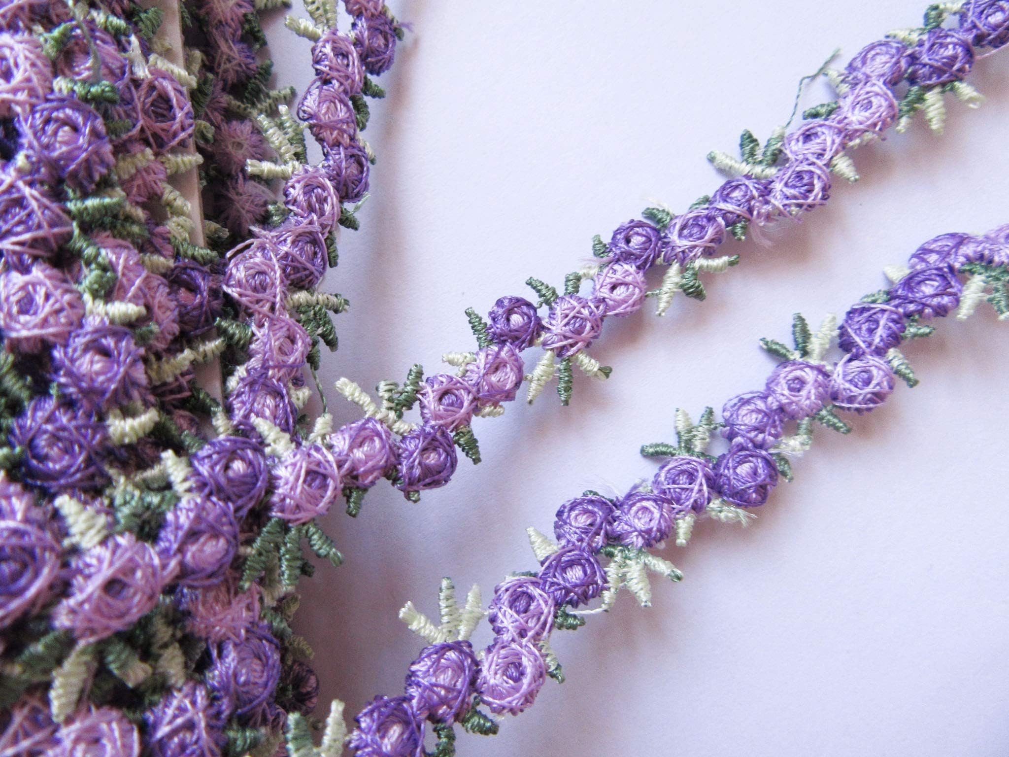 Amazon.com: 5 Yards Small Purple Flowers DIY Lace Applique Sewing Craft ...