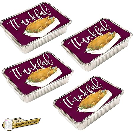 Amazon.com: Unique Thanksgiving Take Home Containers 4 Count - Thankful ...