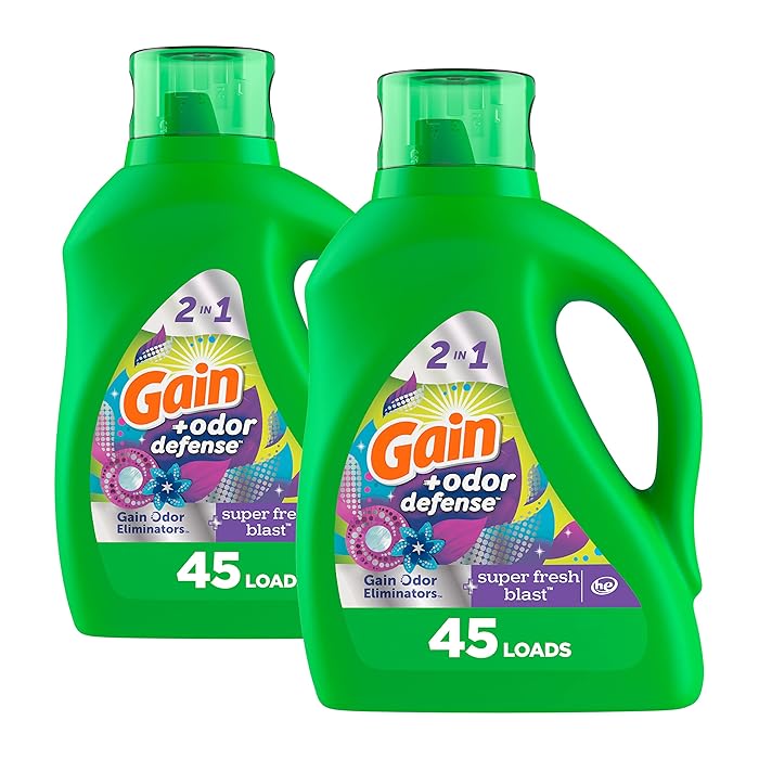 Buy Gain + Odor Defense Liquid Laundry Detergent 2-Pack, Super Fresh ...