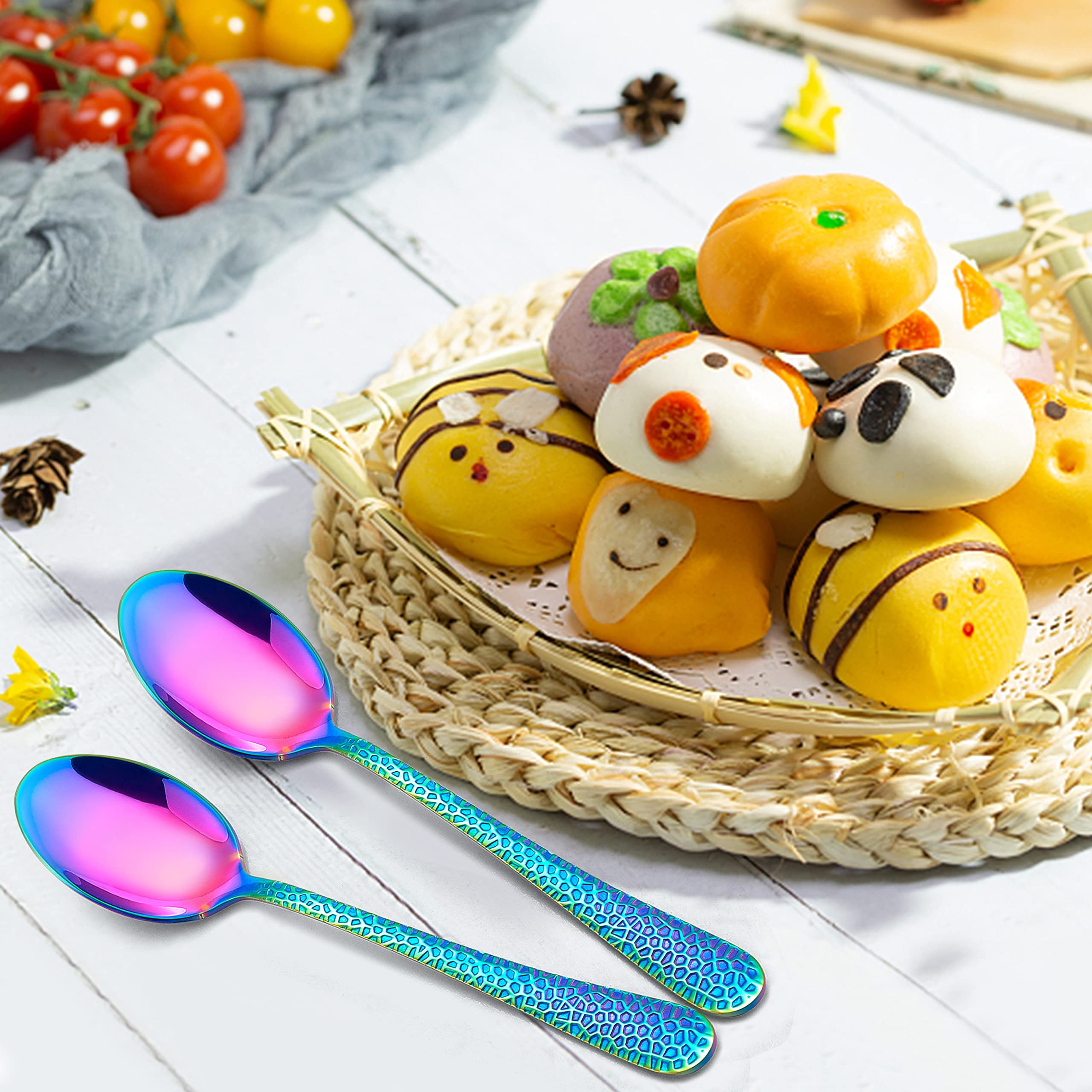 Snapklik.com : 9 Pieces Rainbow Children Stainless Steel Spoon, Cute ...