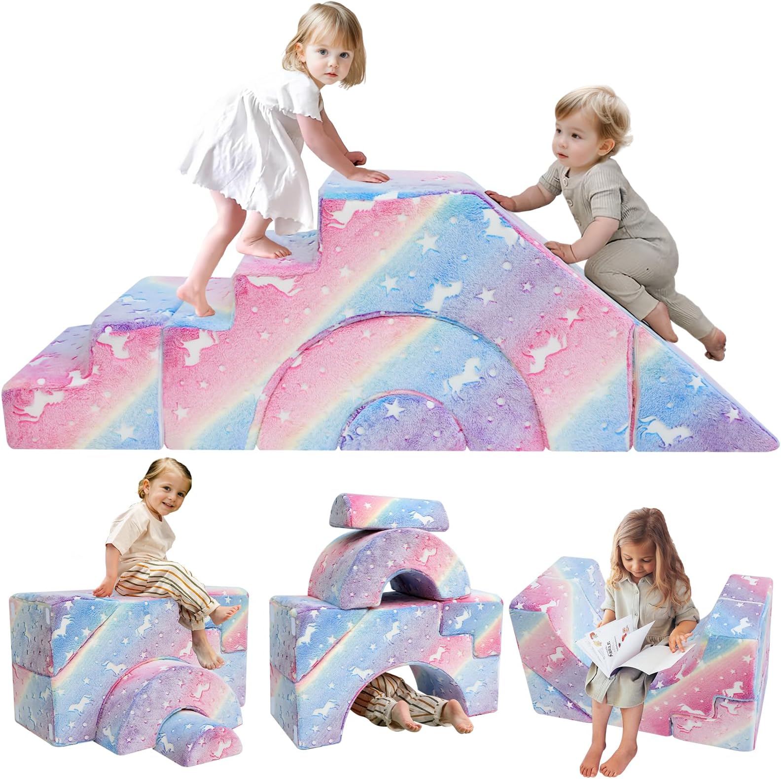 Amazon.com: MeMoreCool Foam Climbing Toddler Couch, Modular Kids Sofa ...