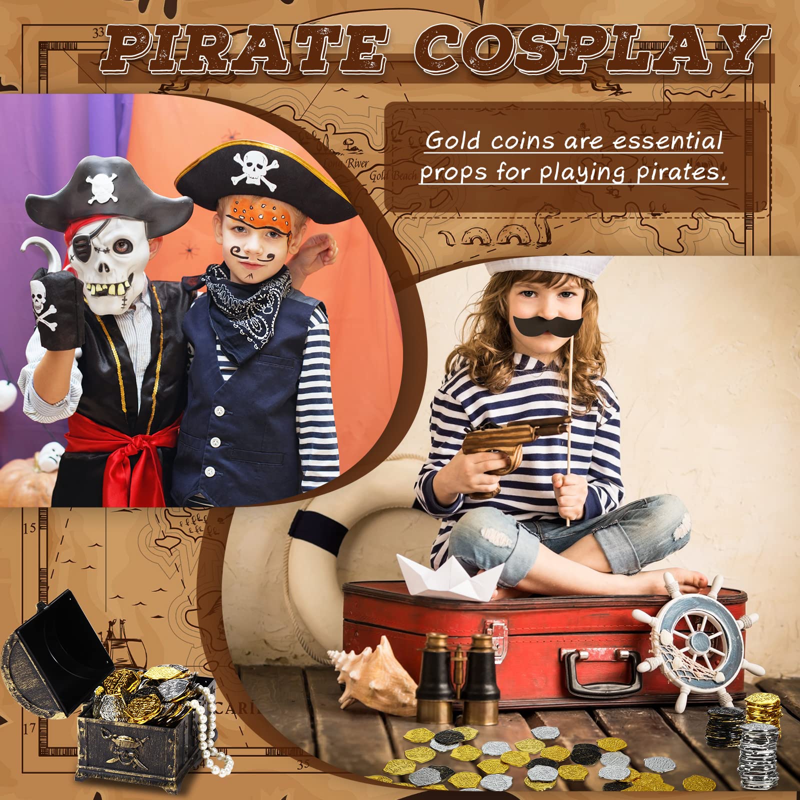 Snapklik.com : Hanaive 500 Pcs Pirate Coins Plastic Coins Replica ...
