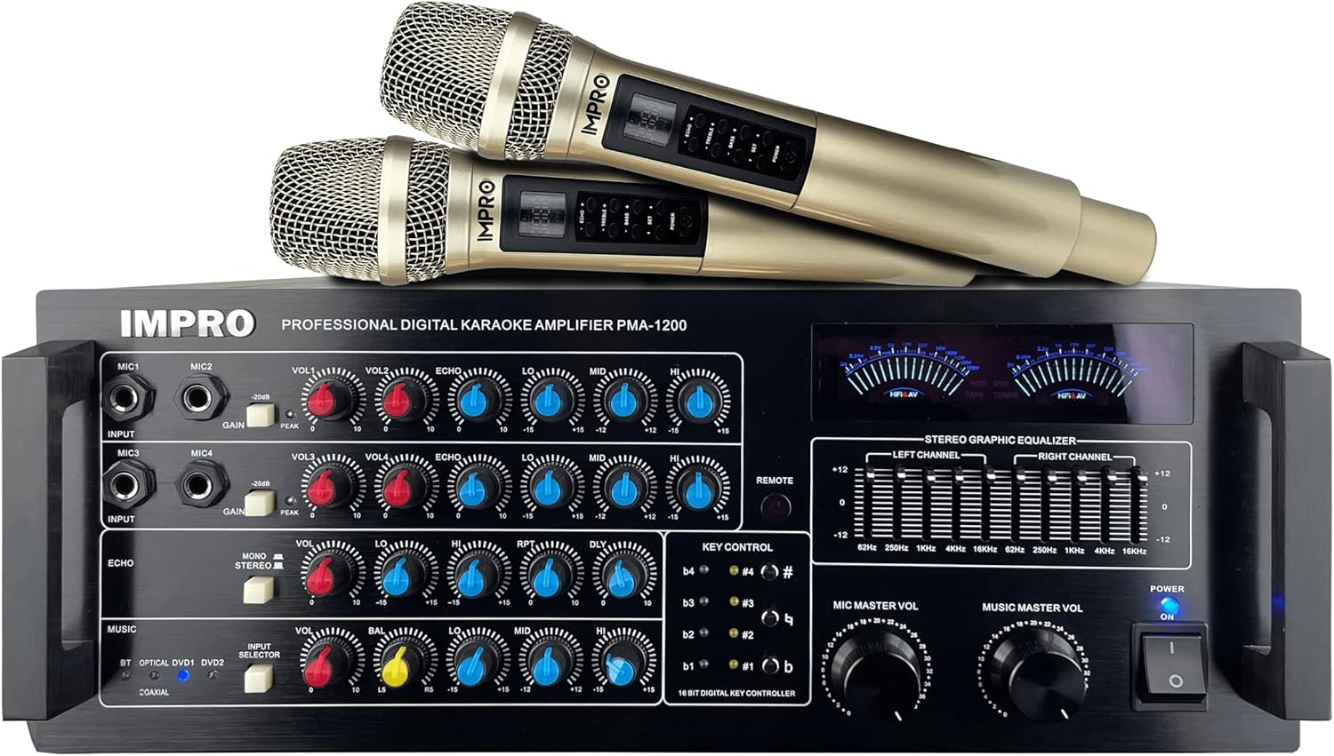 Amazon.com: ImPro PMA-1200 1200W Mixing Amplifier Bundle with ImPro UHF ...