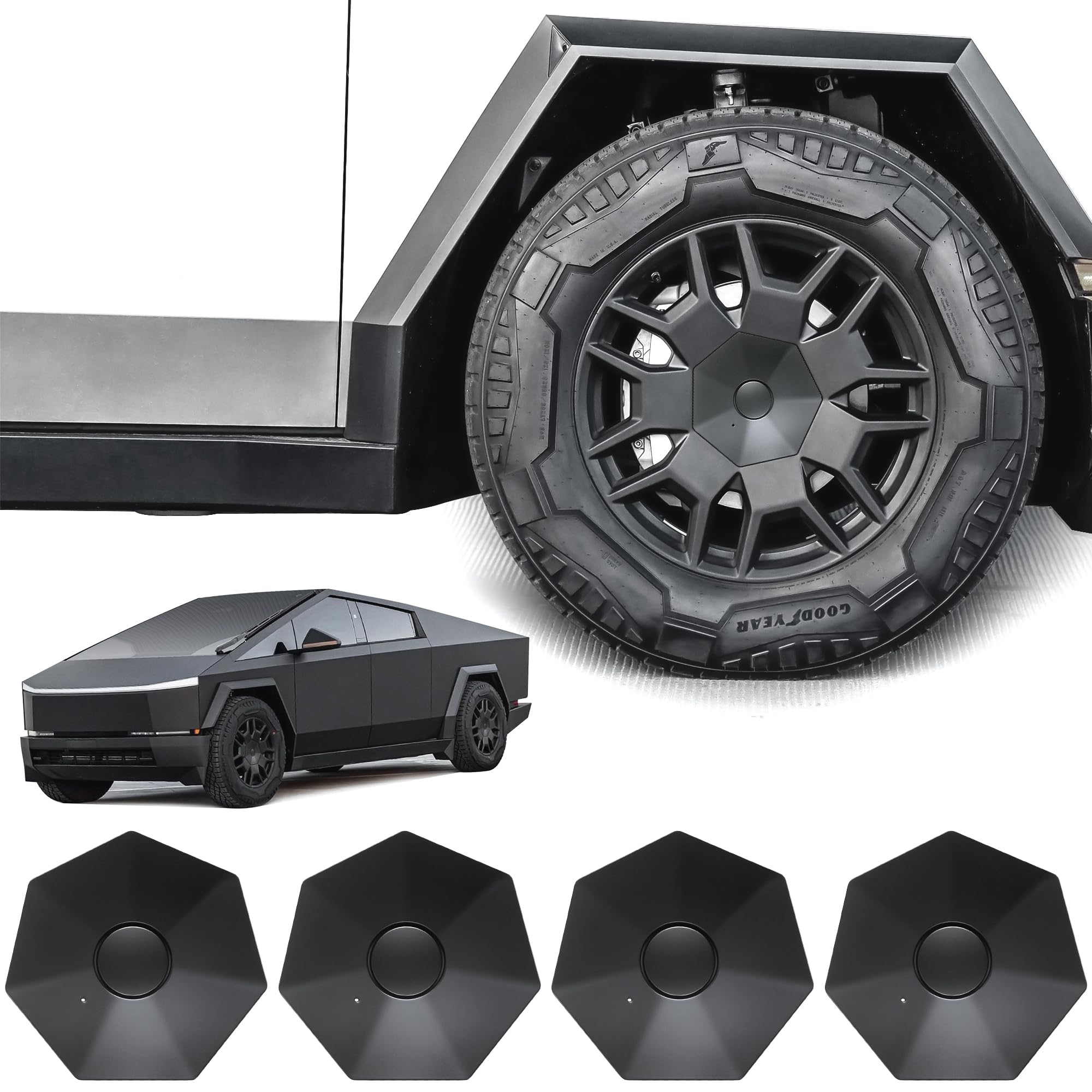 Amazon.com: Wheel Hub Center Caps Compatible with Tesla Cybertruck 2024 ...