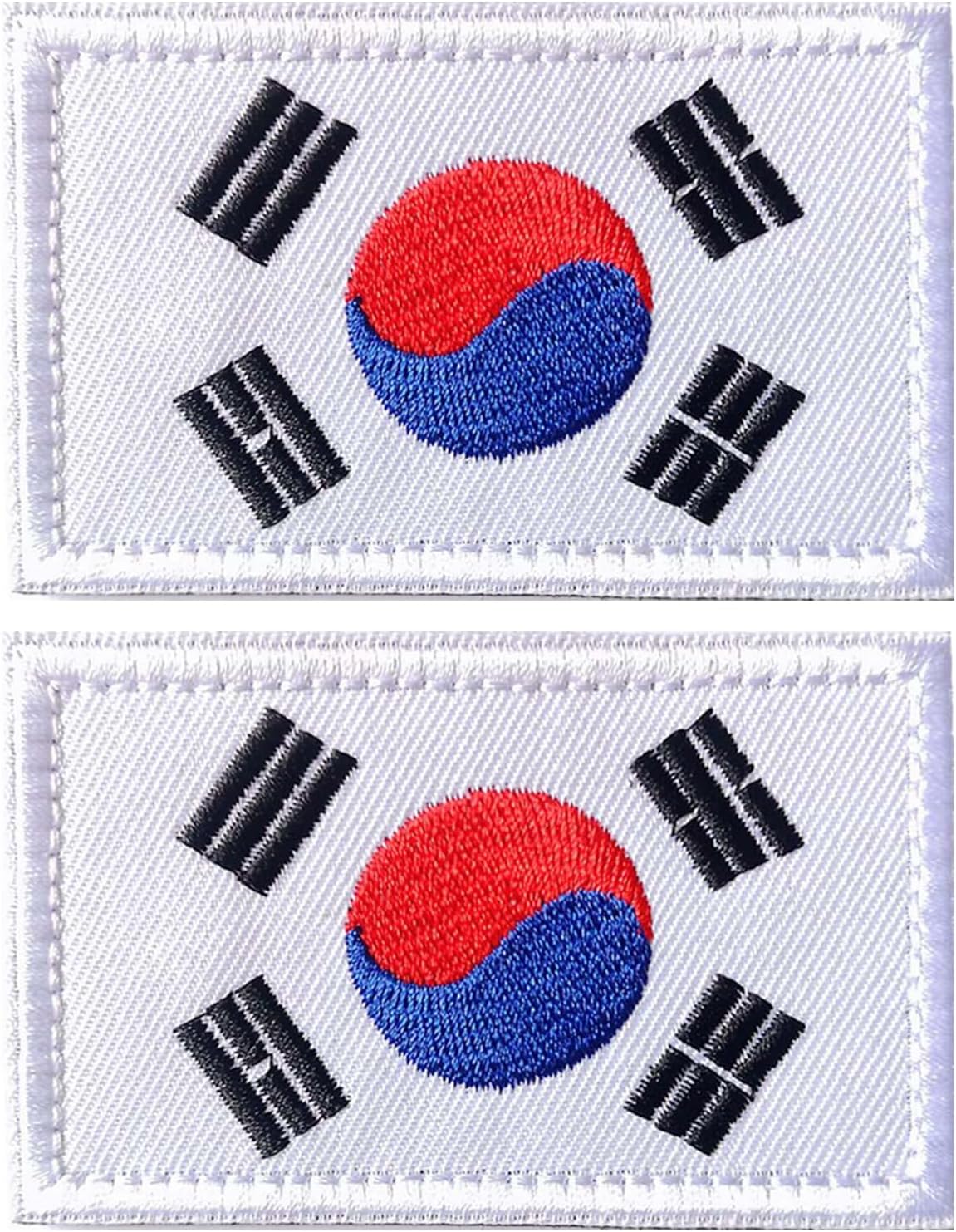 Amazon.com: EmWoot 2PCS South Korea Flag Patch Embroidered Morale Patch ...