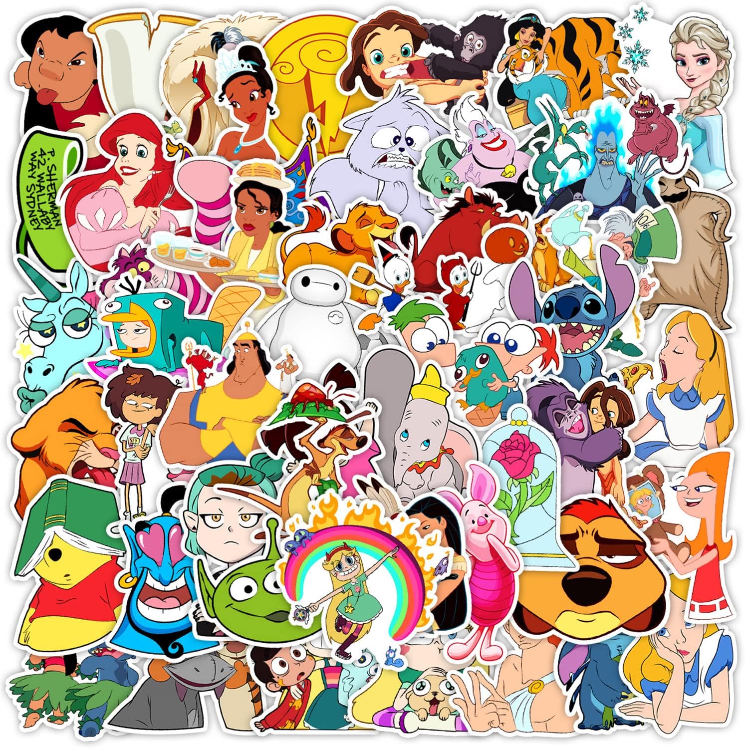 AYODPE Mixed Cartoon Stickers Mixed Animation Decal Stickers Pack 50pcs ...