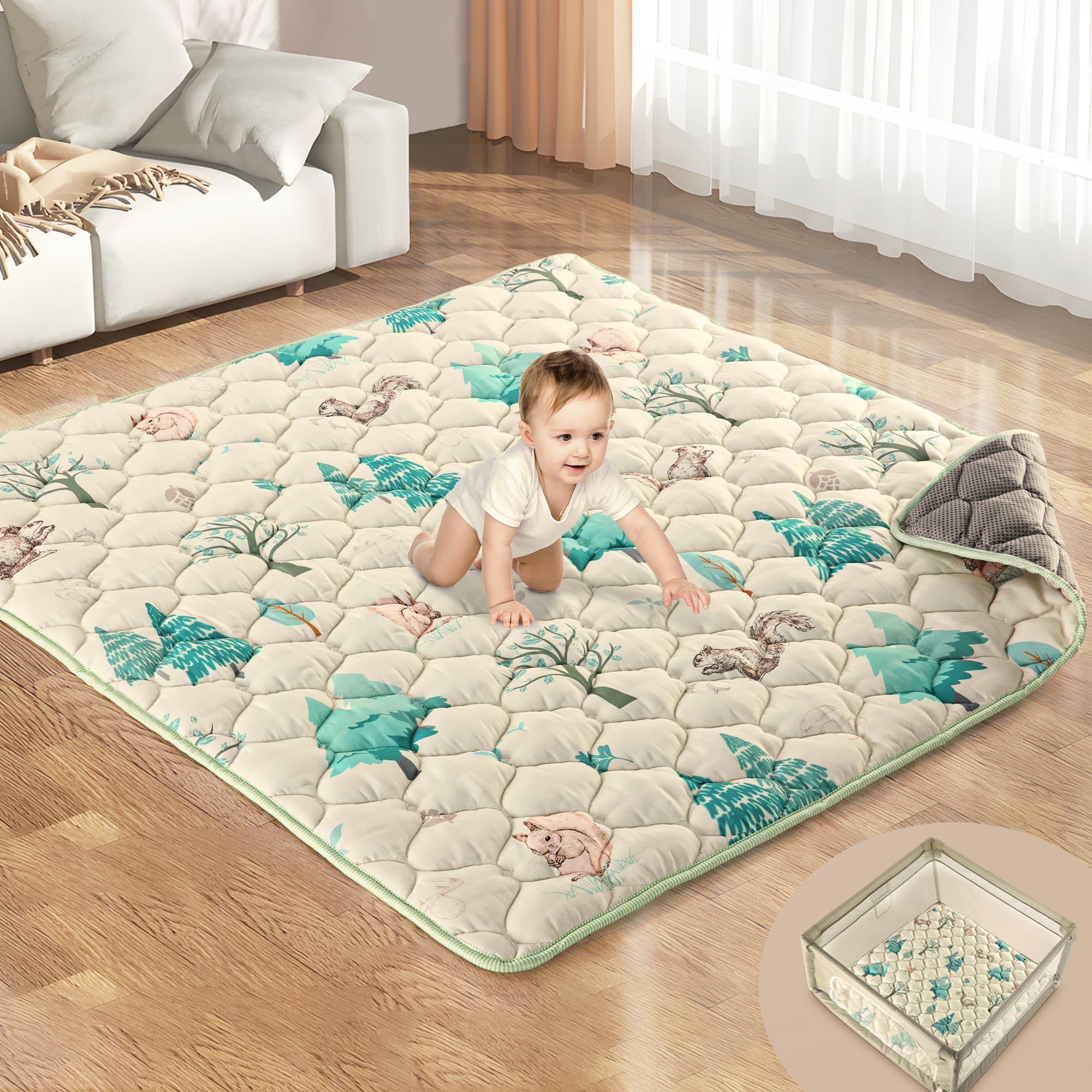 Amazon.com: NapCure Baby Play Mat for Floor,50”×50” Thick Ultra Soft ...