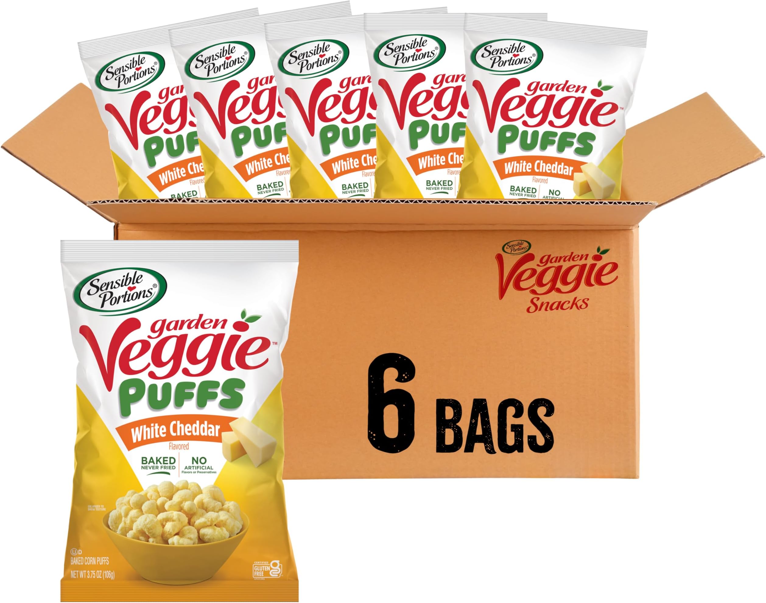 Amazon.com: Sensible Portions Veggie Puffs, White Cheddar Flavor ...