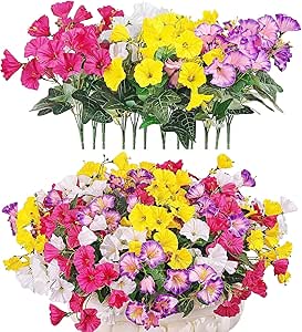 QIANYUN Fleurs Artificielles Extérieures Résistantes Aux UV Pensées ...