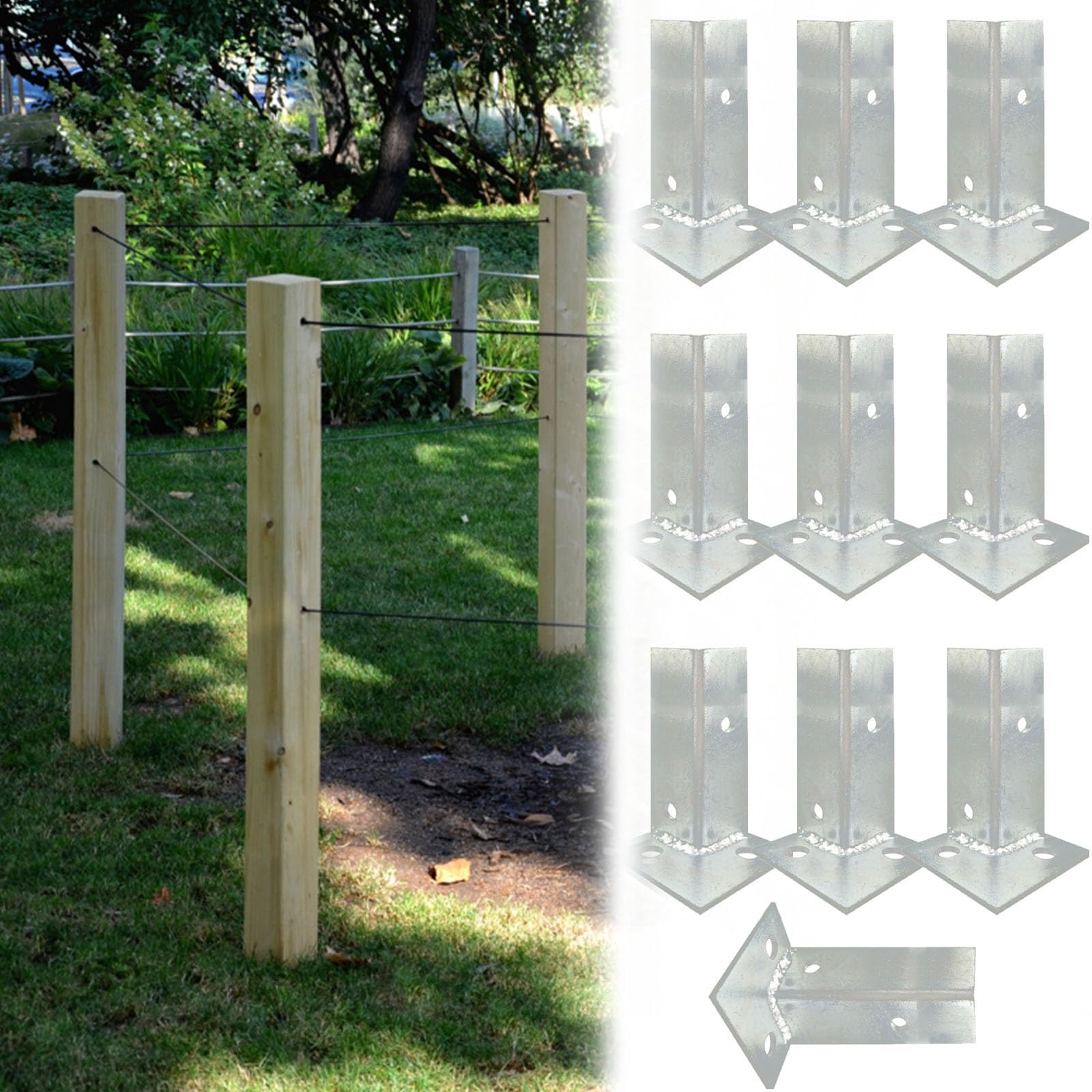 Gate Post Base Brackets Round Gate Post Bracket Set. Universal Heavy