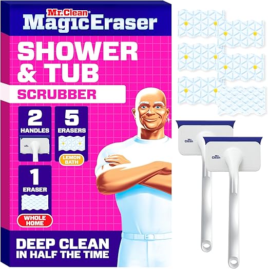 Amazon.com: Mr. Clean Magic Eraser Shower & Tub Scrubber, Bathroom ...