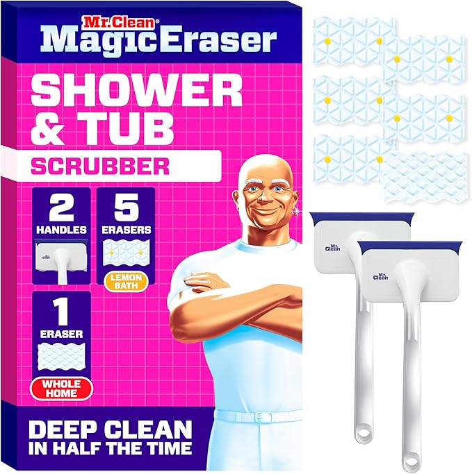 Amazon.com: Mr. Clean Magic Eraser Shower & Tub Scrubber, Bathroom ...