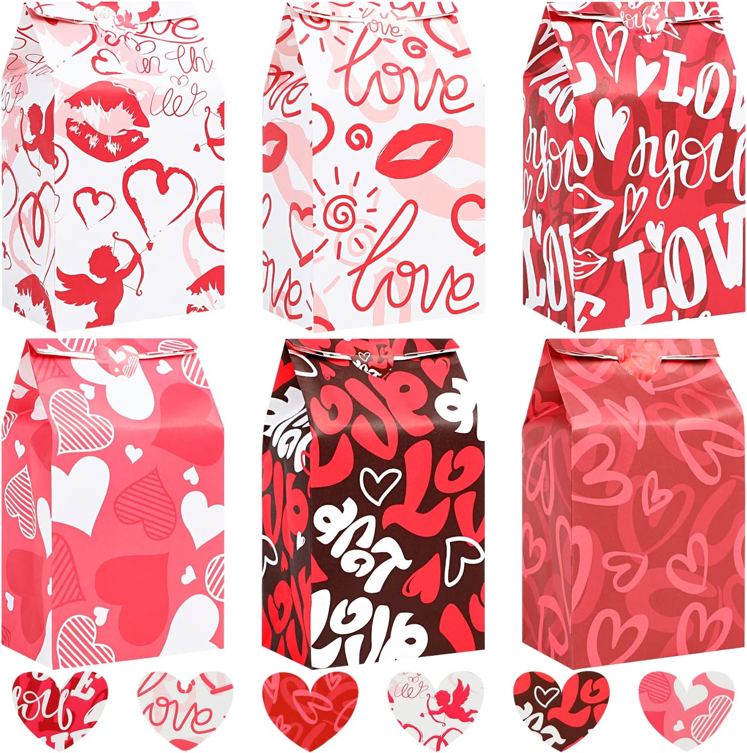 Amazon.com: CCINEE 30pcs Valentine's Day Gift Bag Craft Paper Treat ...