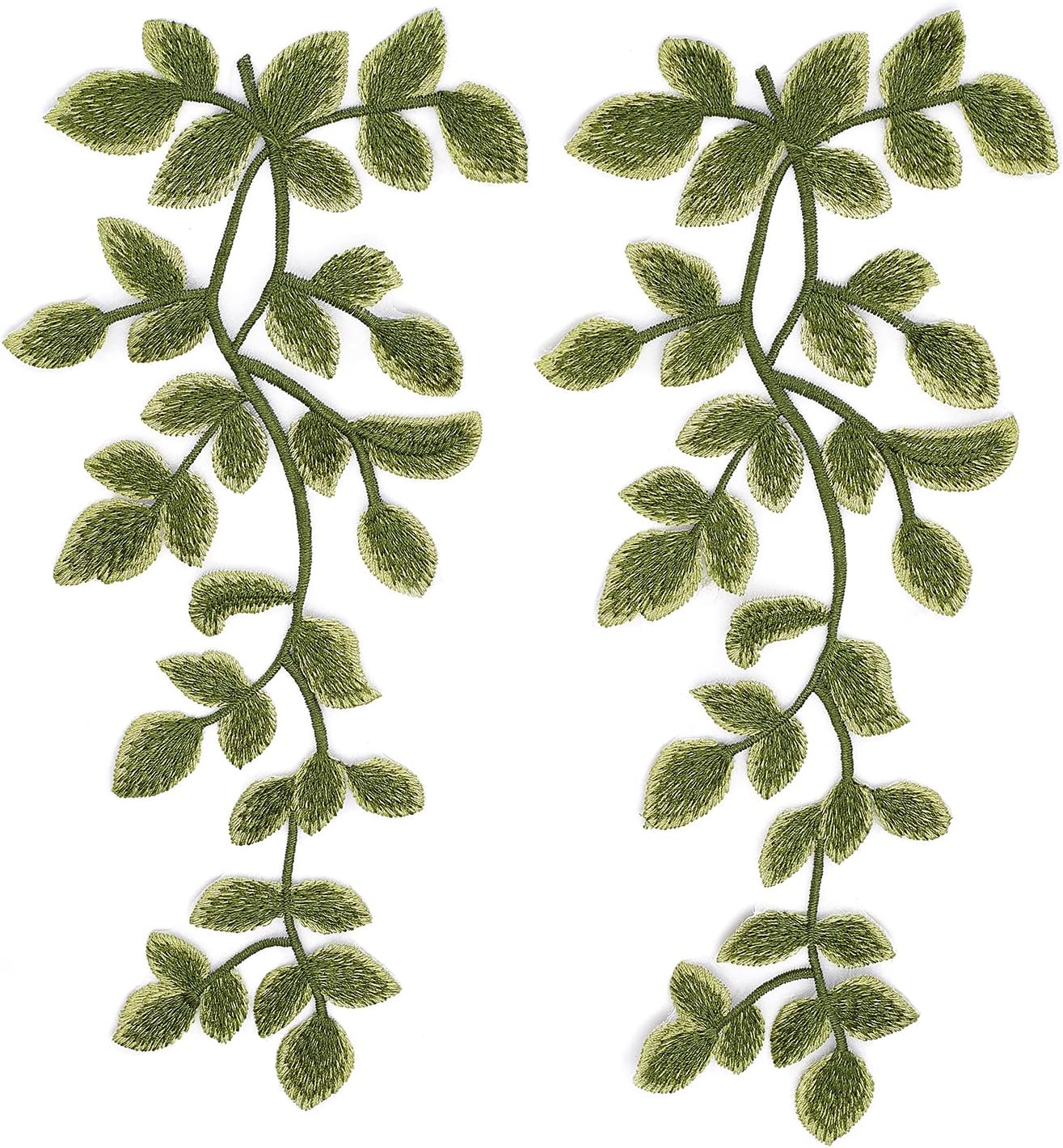 AMIJOUX Lace Forest Leaves Vine Patches Decoration, Green Sewing ...