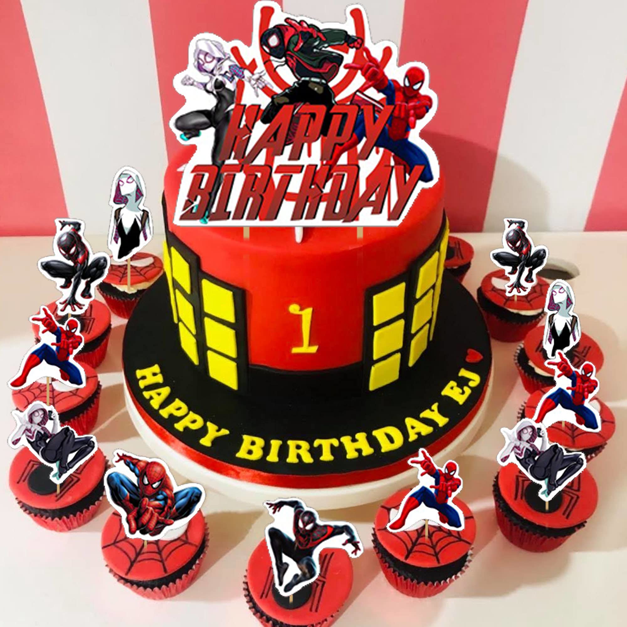 Miles Morales Party Decorations Set, Spider Man Theme Birthday Supplies ...