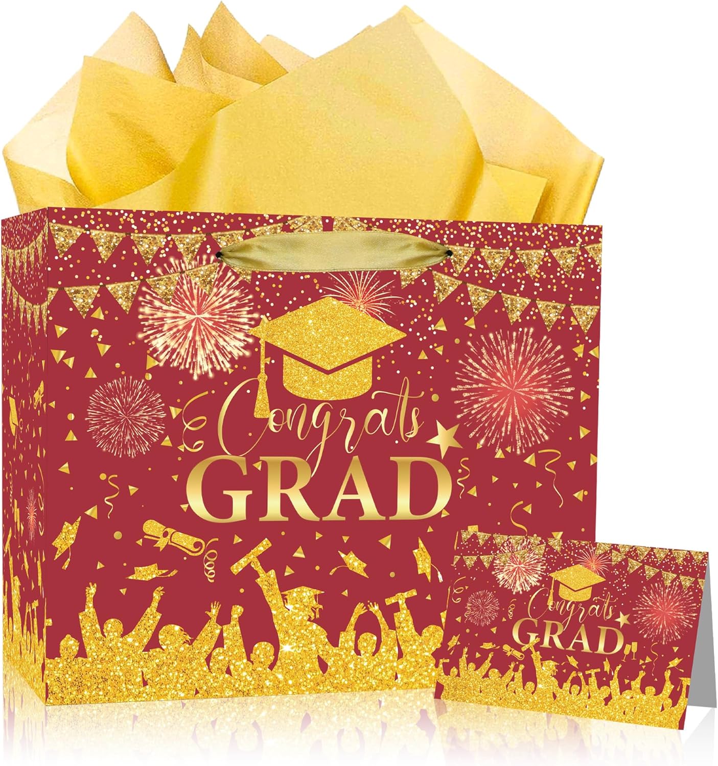 Amazon.com: Congrats Gift Bag Class of 2026 - Graduation Gift Bag Red ...
