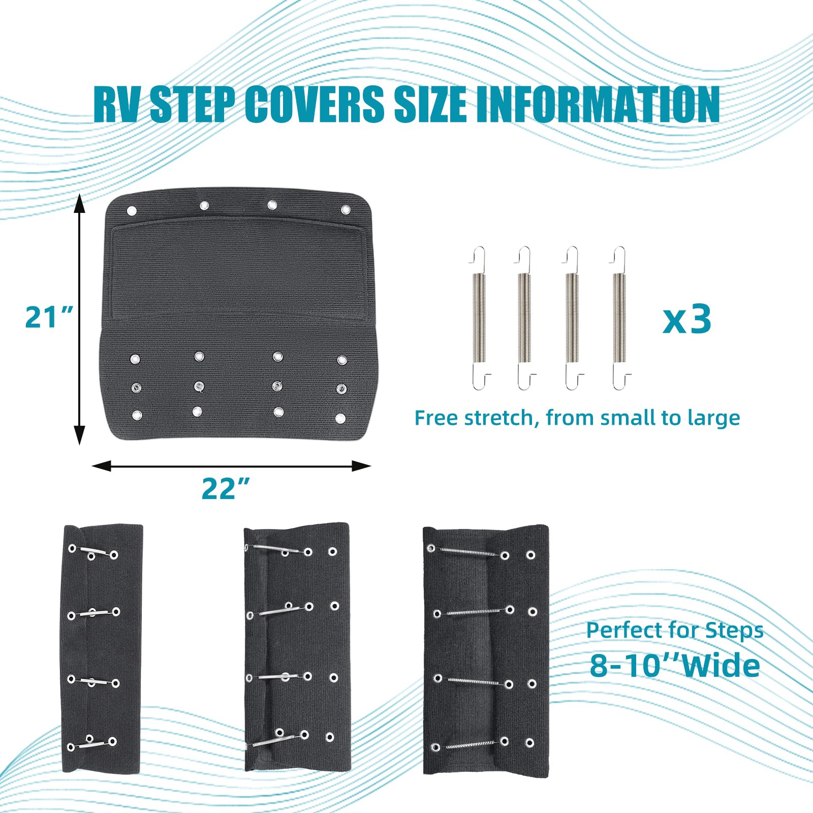 Snapklik.com : CROSSHIP 22 Inch RV Step Covers 3 Pack, RV Camper Rugs ...