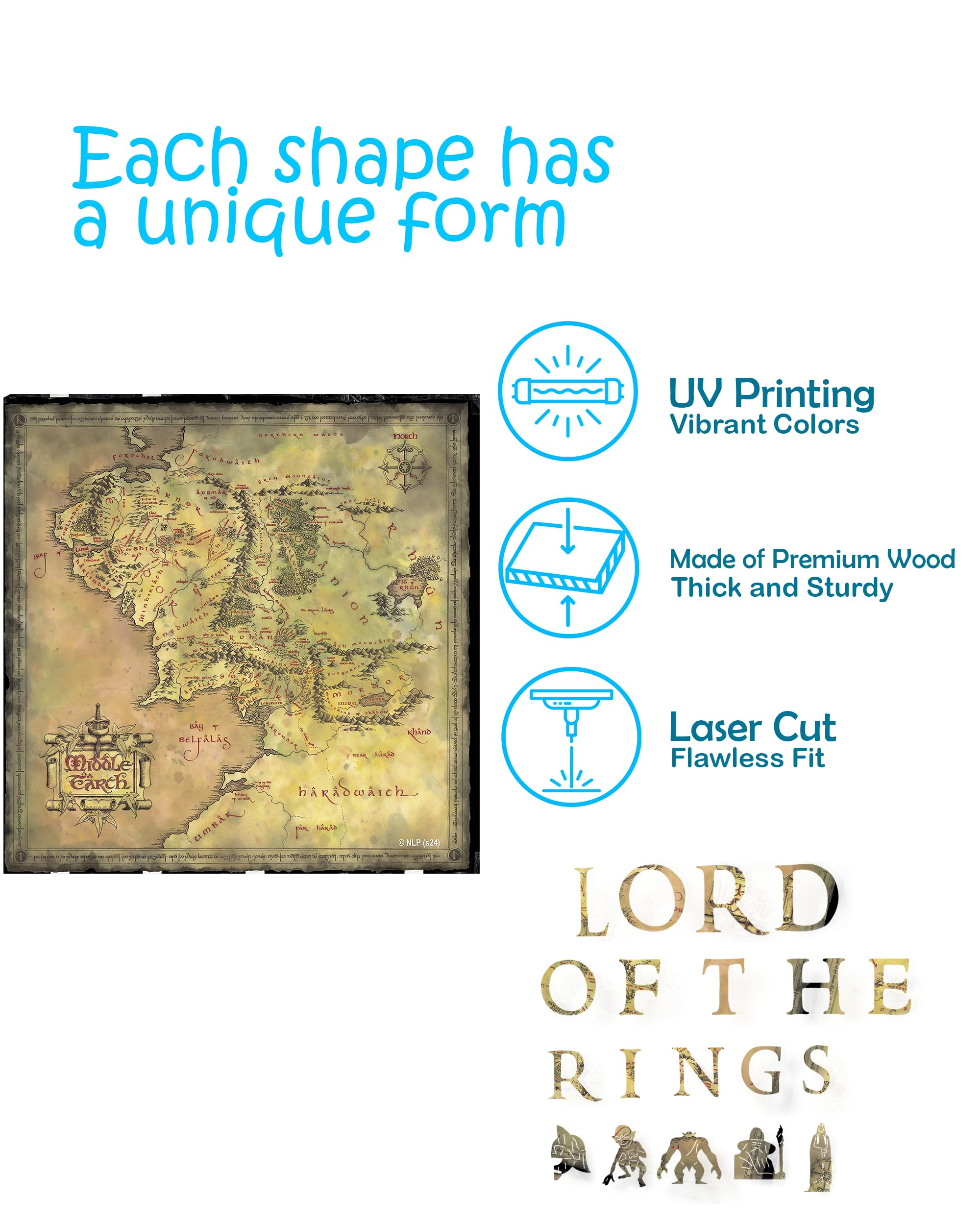 Snapklik.com : CRAFTHUB Lord Of The Rings Puzzle Middle Earth Map ...