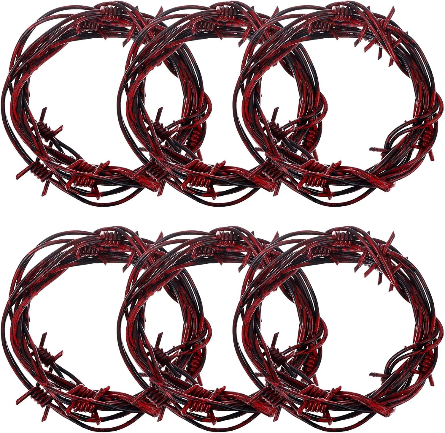 Amazon.com: 49 Foot Red Fake Rusted Barbed Wire Decoration 6 Pcs ...