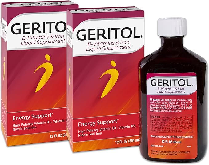 Amazon.com: Geritol B-Vitamins and Iron Liquid Supplement, 12-Ounce, 2 ...