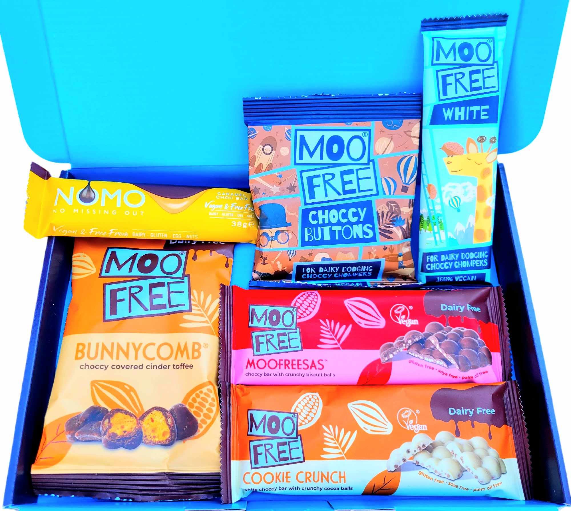Moo Free & NOMO Chocolate Selection Hamper Gift Box | Free From, Dairy ...