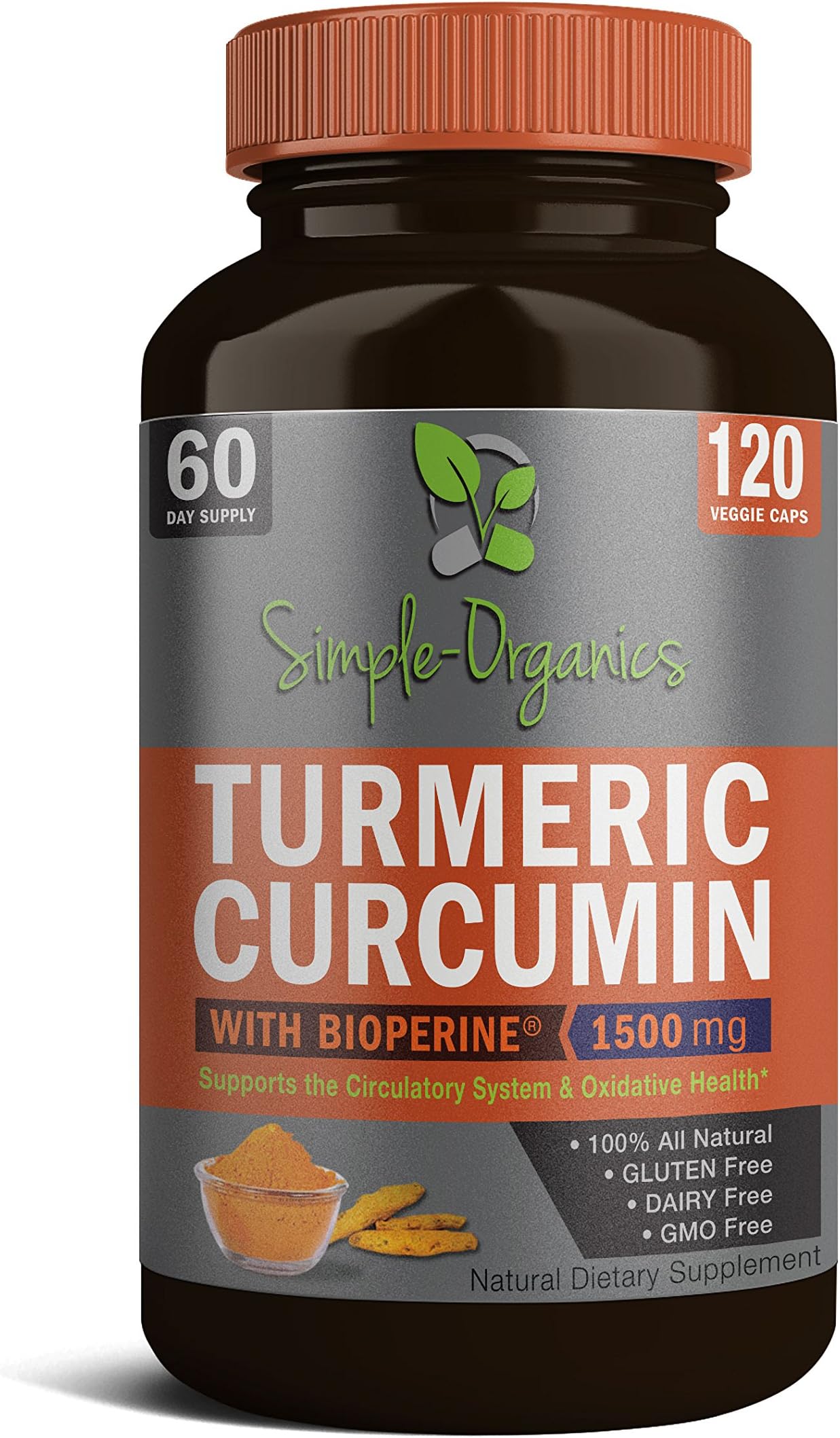 Amazon.com: Simple-Organics Turmeric Curcumin with Bioperine, Black ...