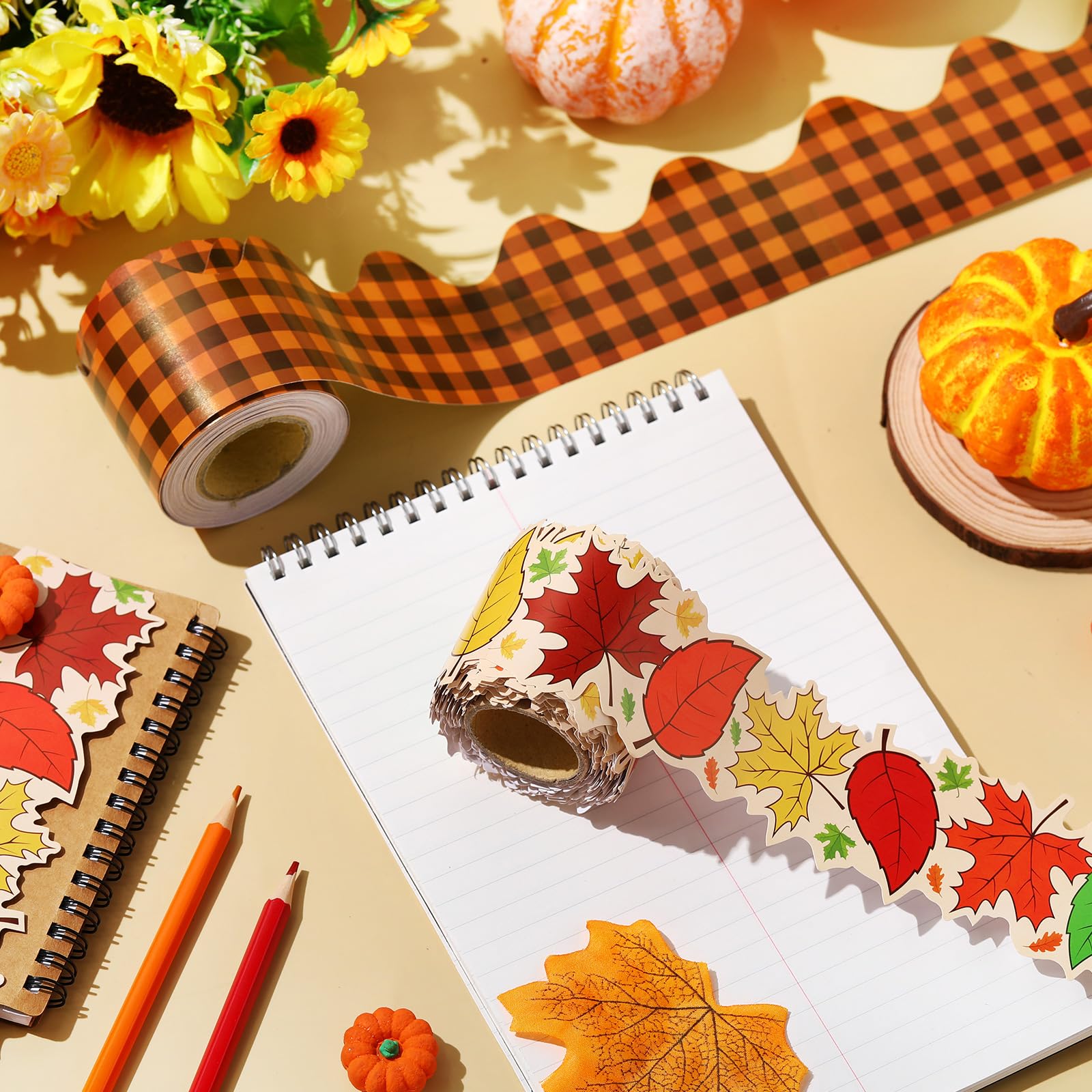 Snapklik.com : 2 Rolls 65.6ft Fall Bulletin Board Borders Maple Leaves ...