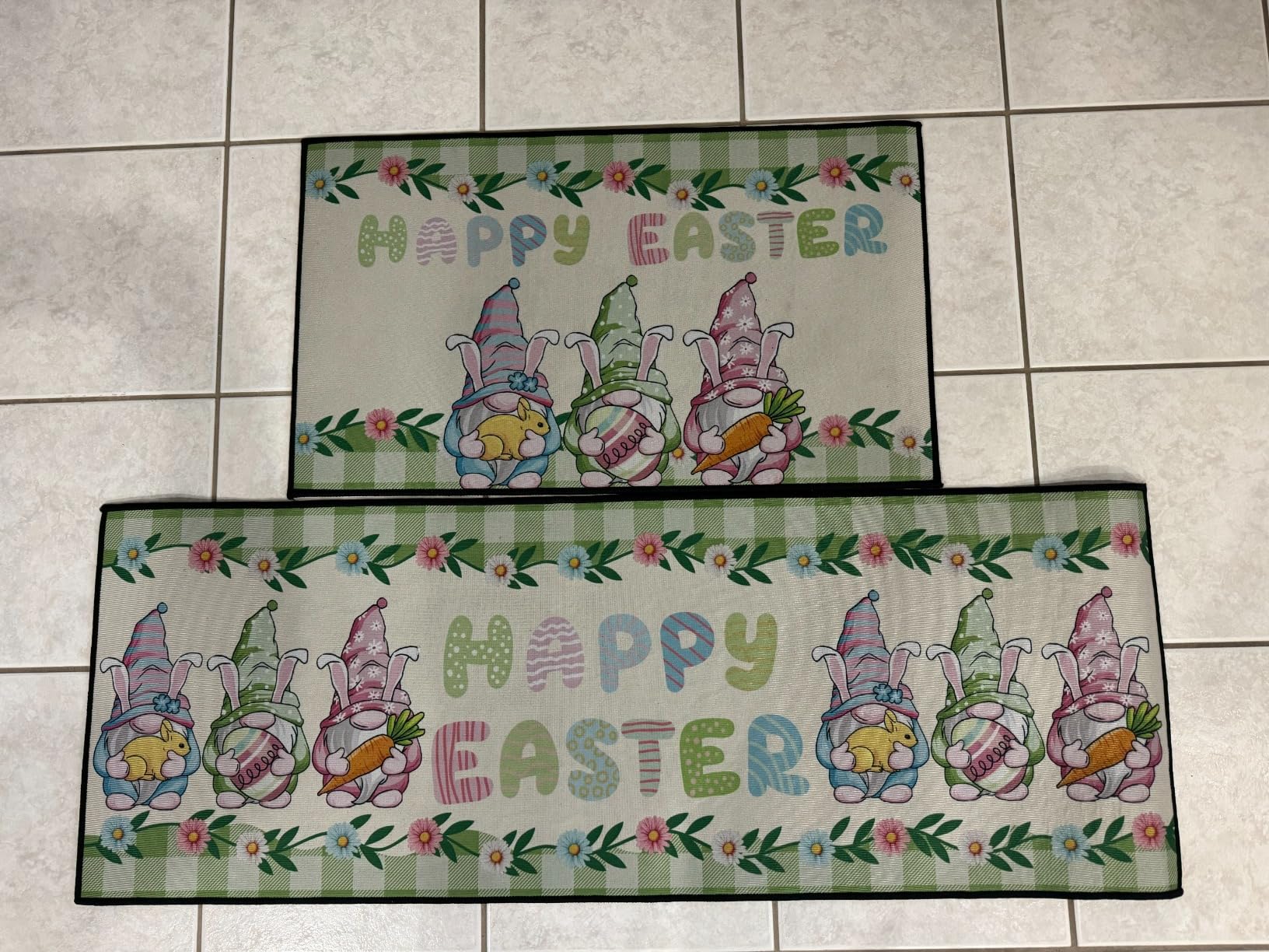 Amazon.com: JarThenaAMCS Easter Gnomes Kitchen Rugs Set of 2 Green Eggs ...