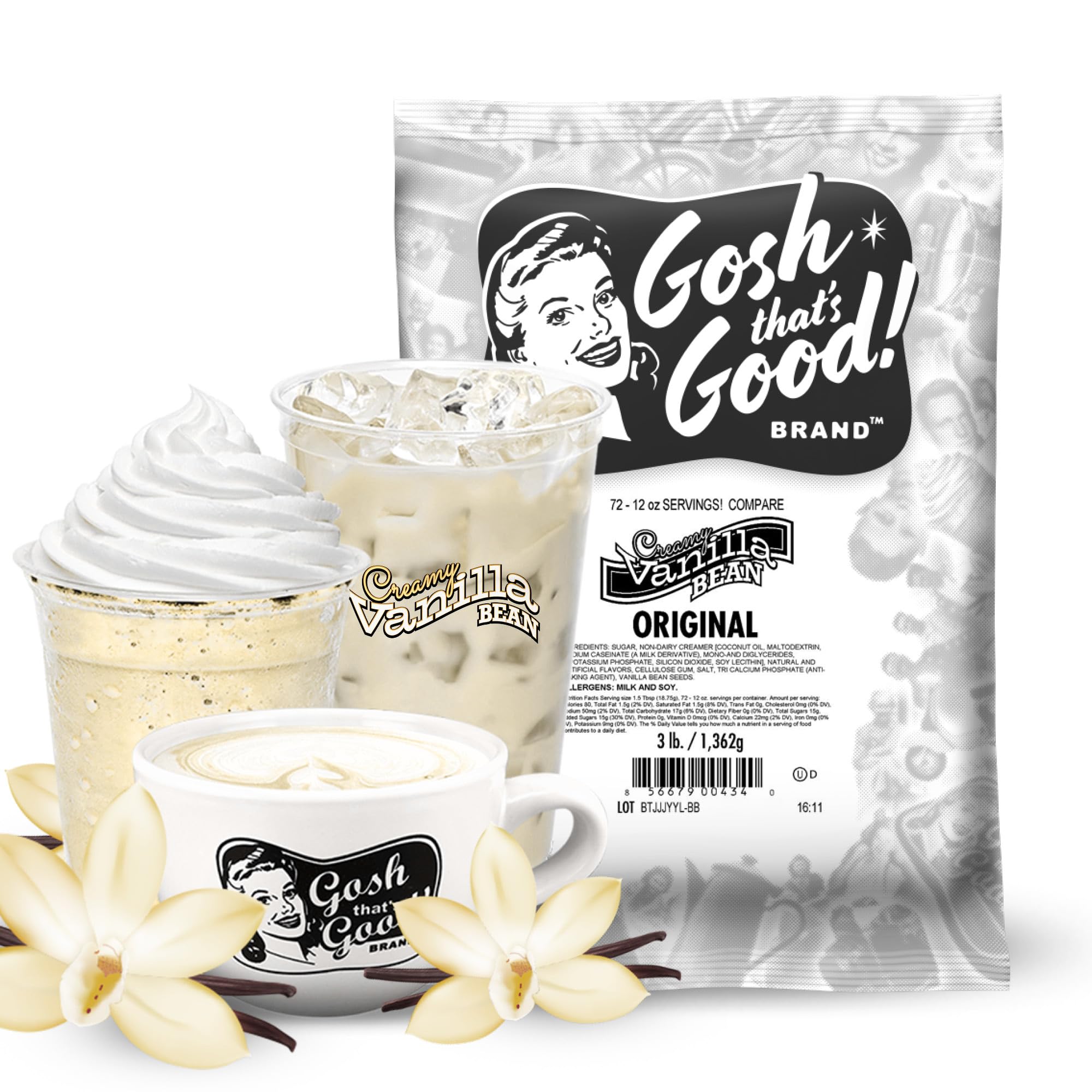 Amazon.com: Gosh That's Good! Brand™ Creamy Vanilla Bean Flavor Powder ...