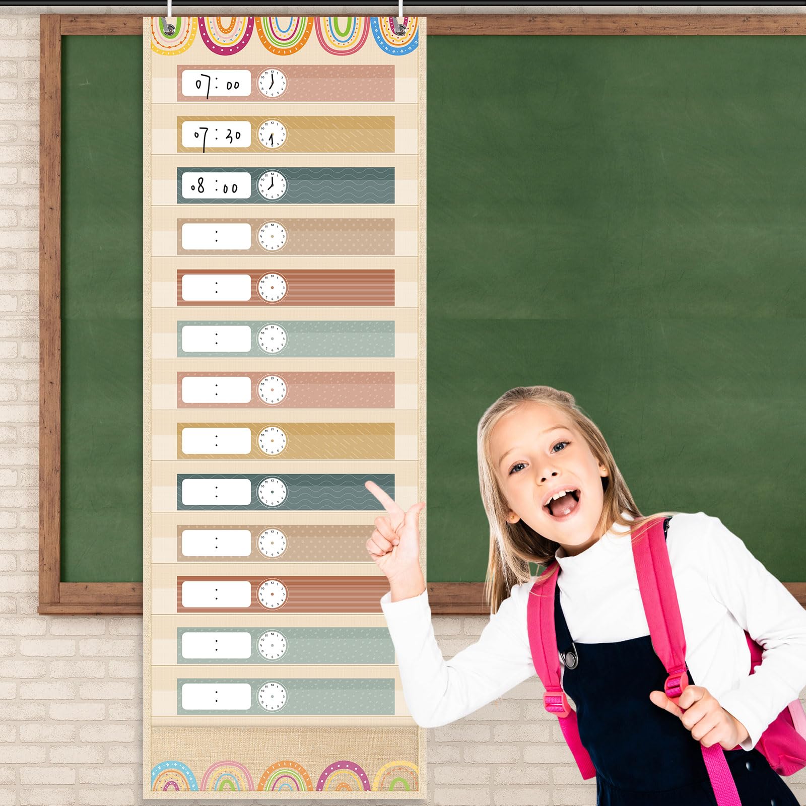 Snapklik.com : Blosssound Boho Classroom Pocket Chart Organizer Rainbow ...