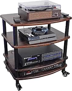 Amazon.com: Rockville FLX Dark Wood Adjustable Height 4 Shelf Home ...