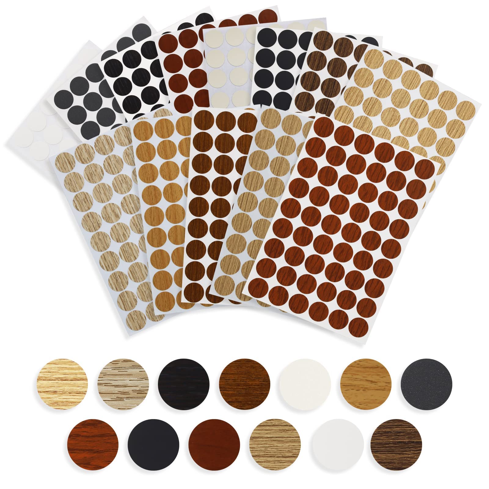 756 Pieces Screw Hole Covers Stickers 14 Styles PVC Screw Cover Caps ...