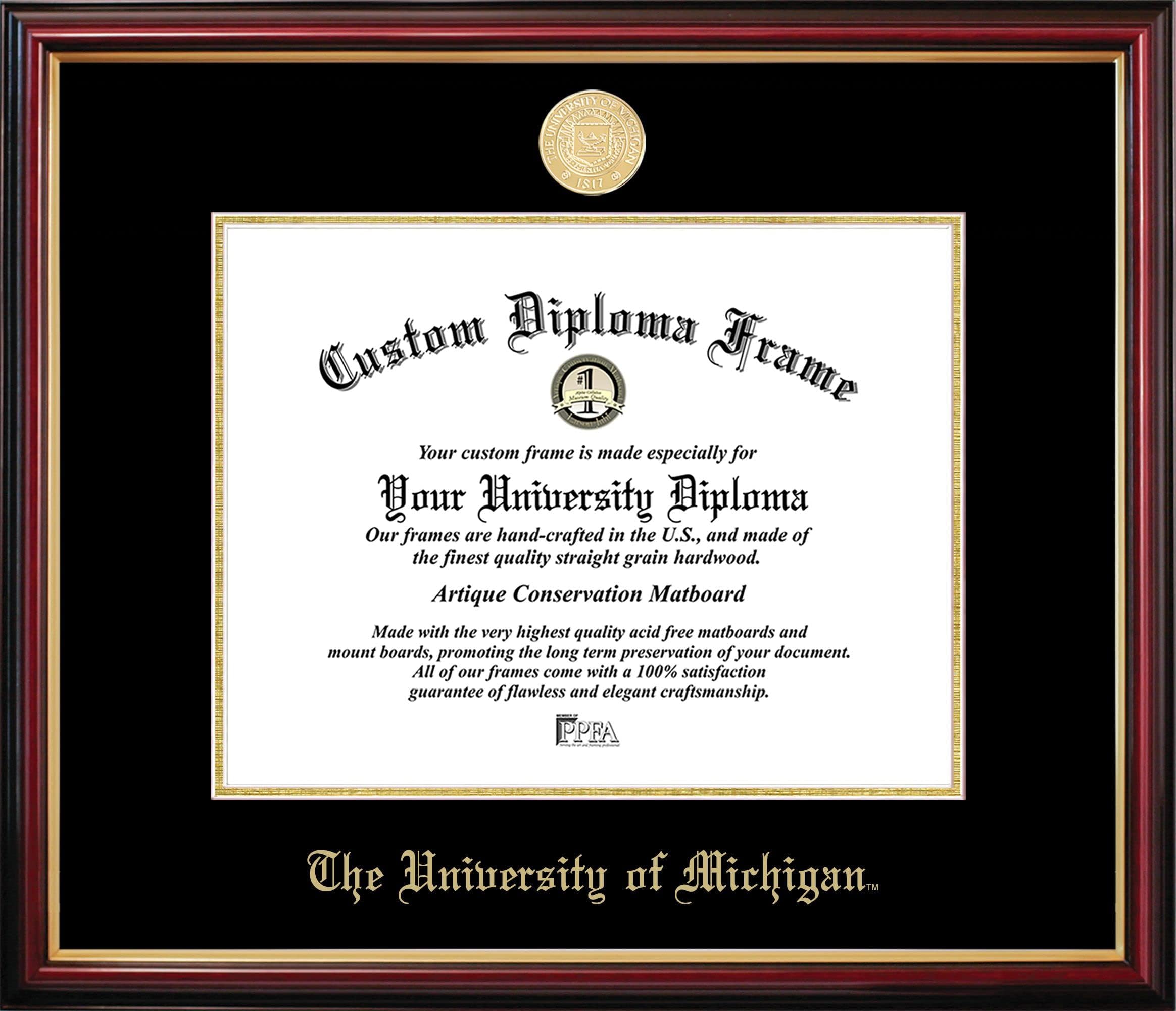 Amazon.com - Campus Images University of Michigan Petite Diploma Frame ...