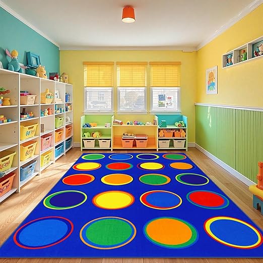 Amazon.com: LIVEBOX Sitting Spots Kids Classroom Rug, Washable School ...