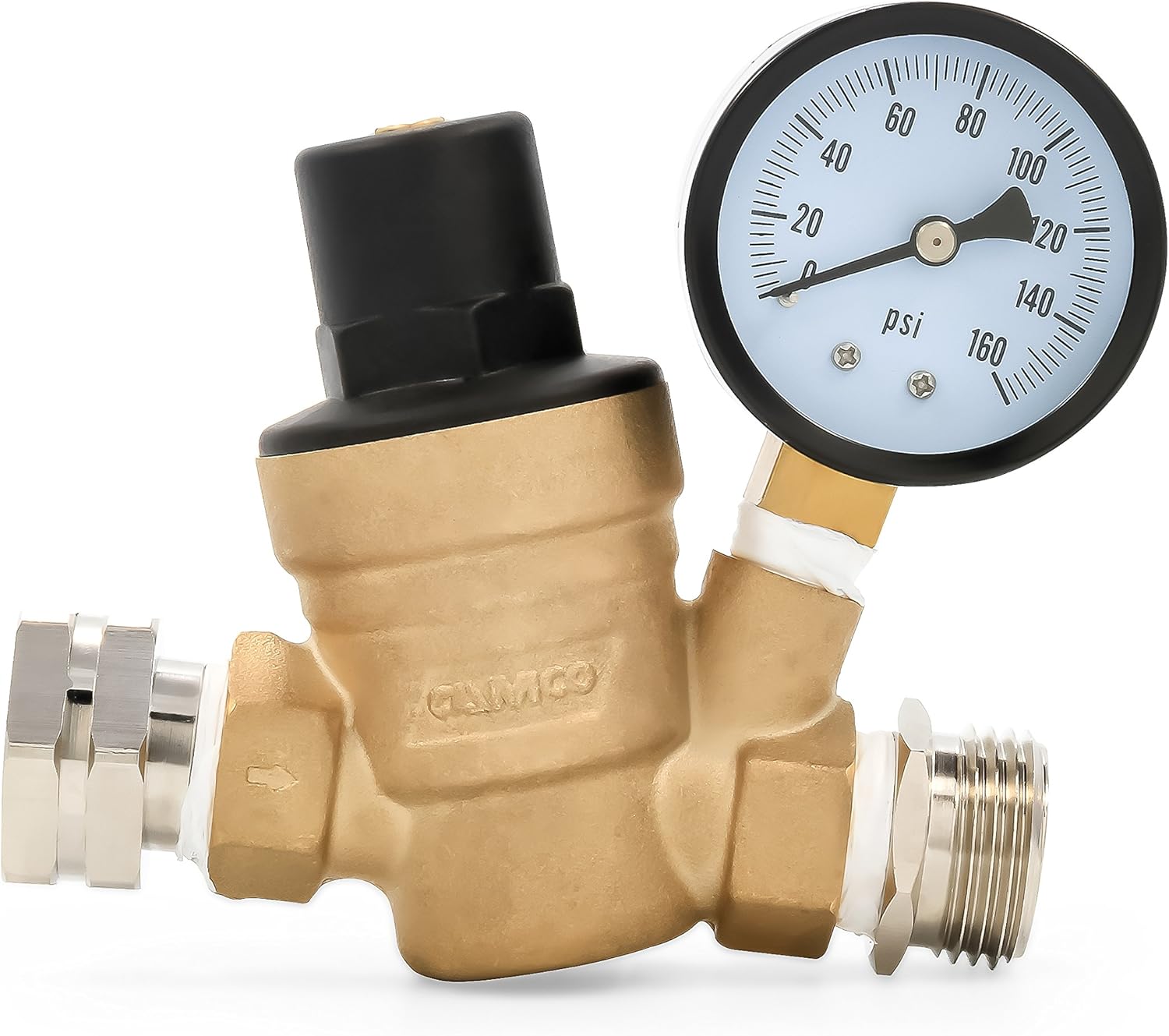 Camco 40058 Adjustable Brass Water Pressure Regulator - Helps Prevent ...