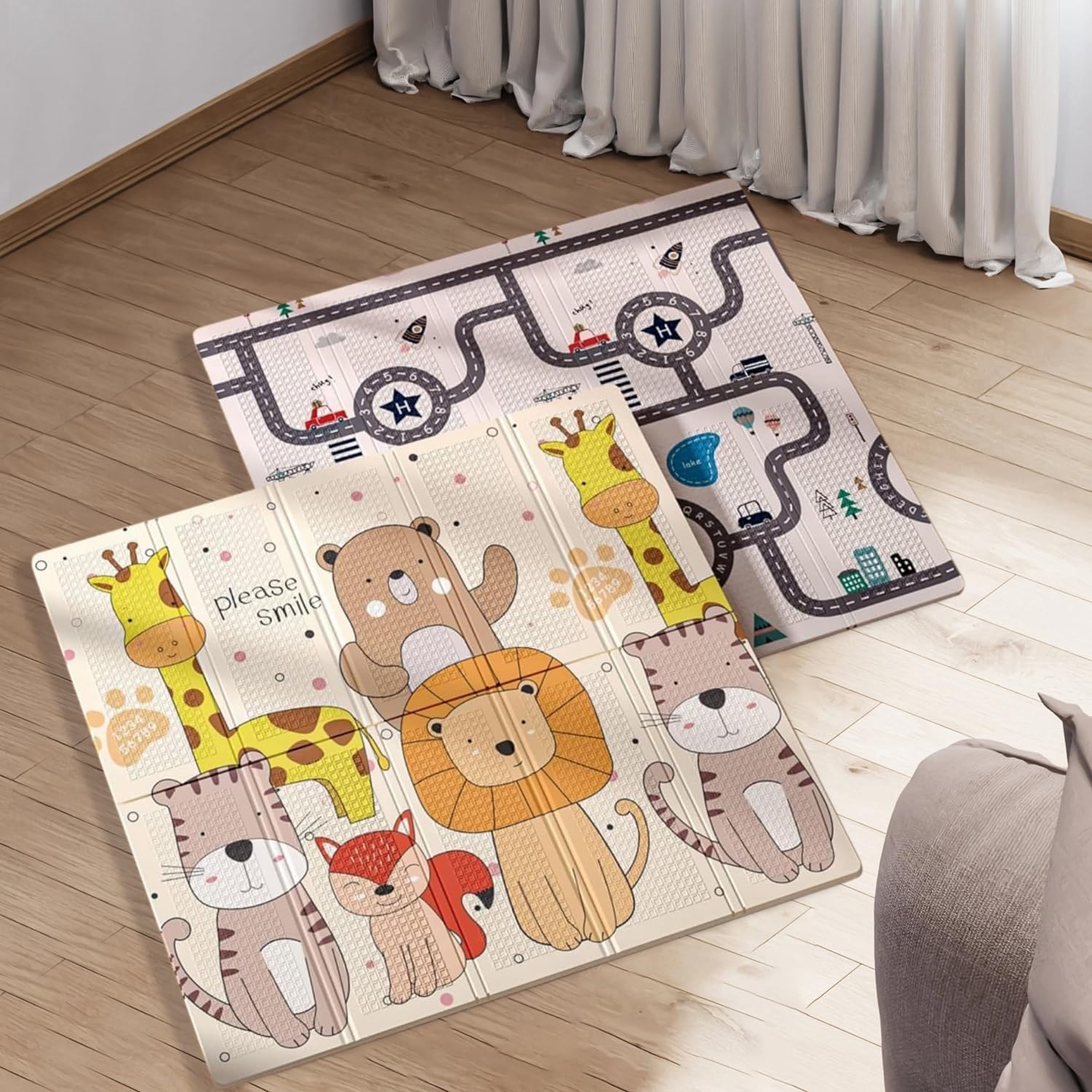 Baby Play Mat, 200 * 180cm Large Thick Playmat, Folding Portable ...