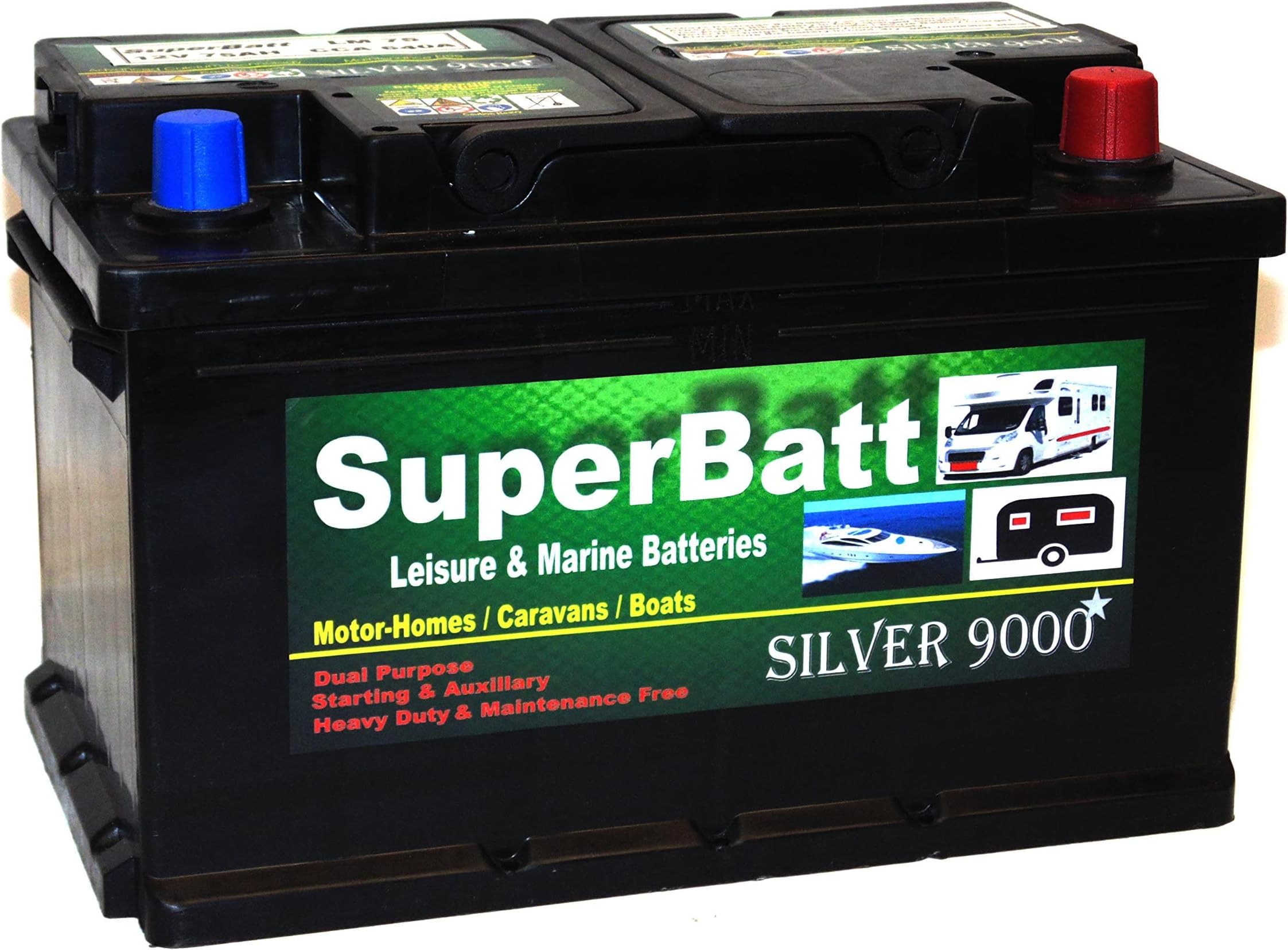 Deep Cycle Leisure Battery 12V 75AH SuperBatt LM75 Battery Caravan ...