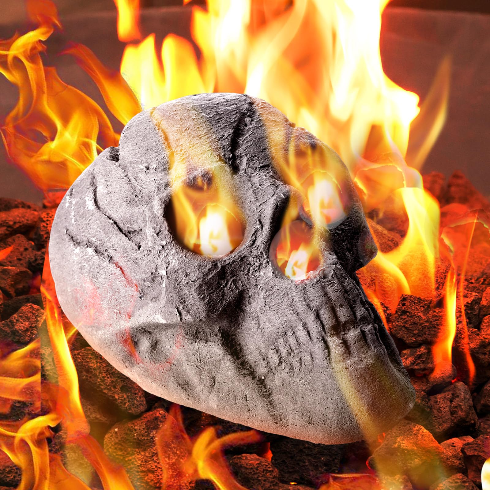 Amazon.com : Colingmill 1 Pack Halloween Fire Pit Skulls 8.7 Inch ...