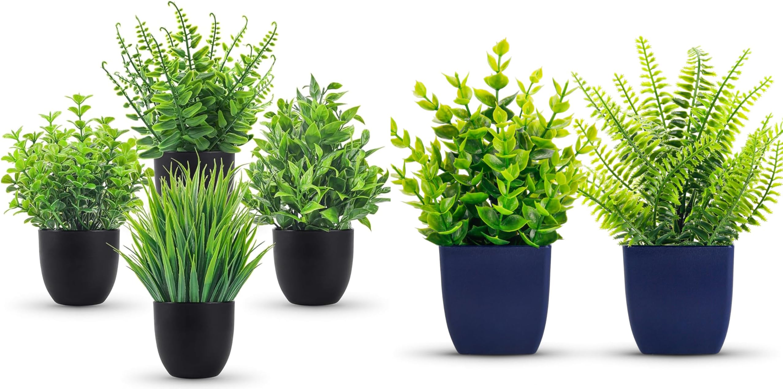Amazon.com: Der Rose Bundle of Fake Plants 4 Packs in Black Pot and 2 ...