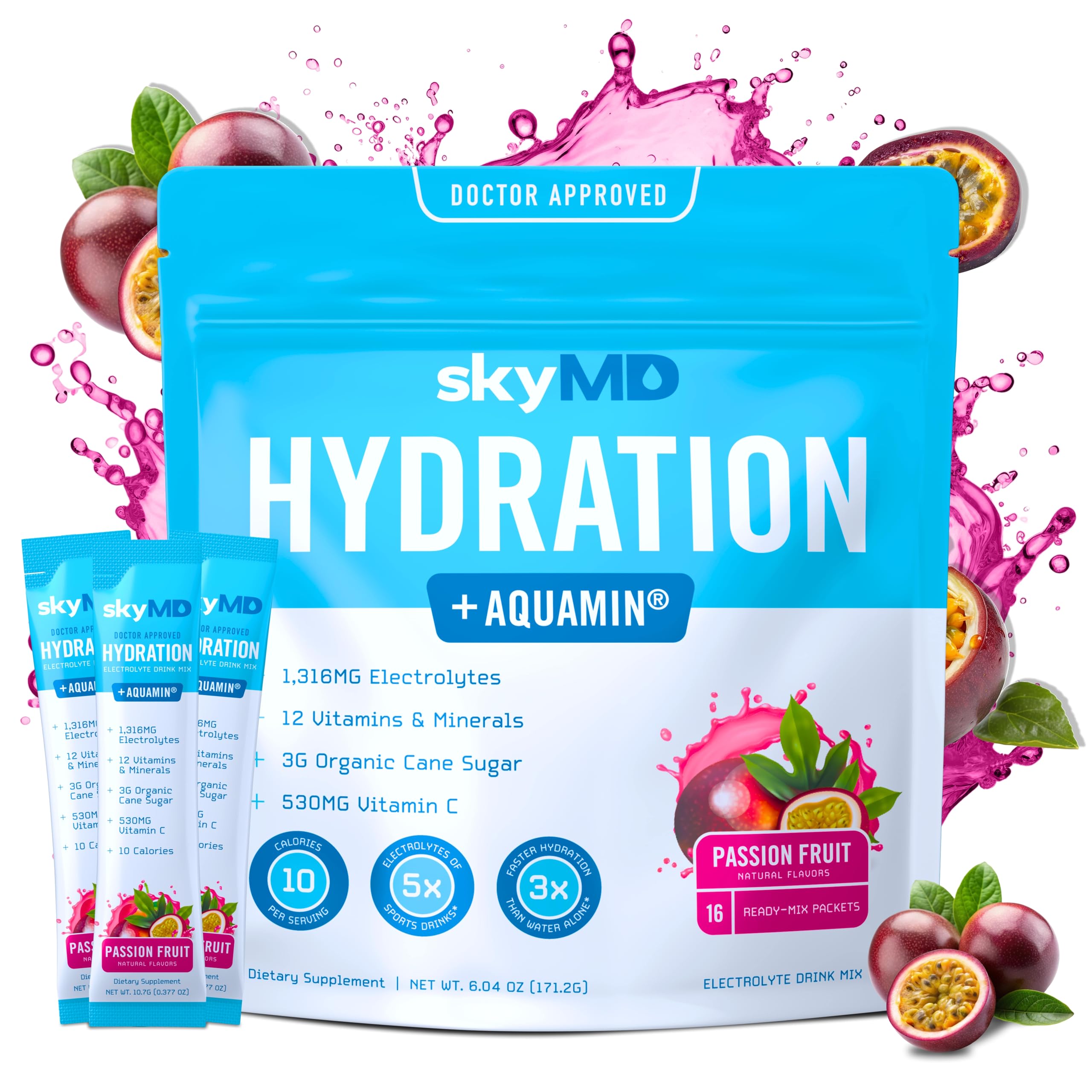 Amazon.com: skyMD Hydration Powder Packets with Electrolytes ...