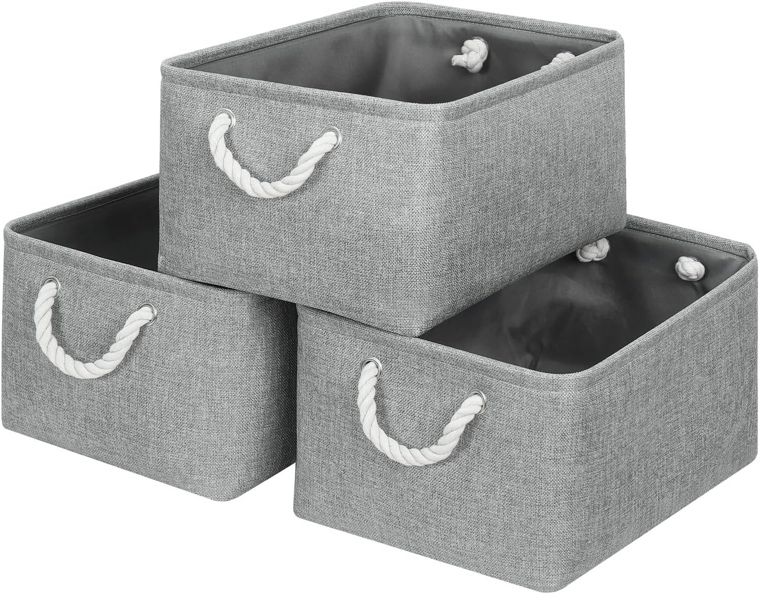 Storage Baskets for Shelves, Canvas Storage Boxes with Handles, Fabric ...