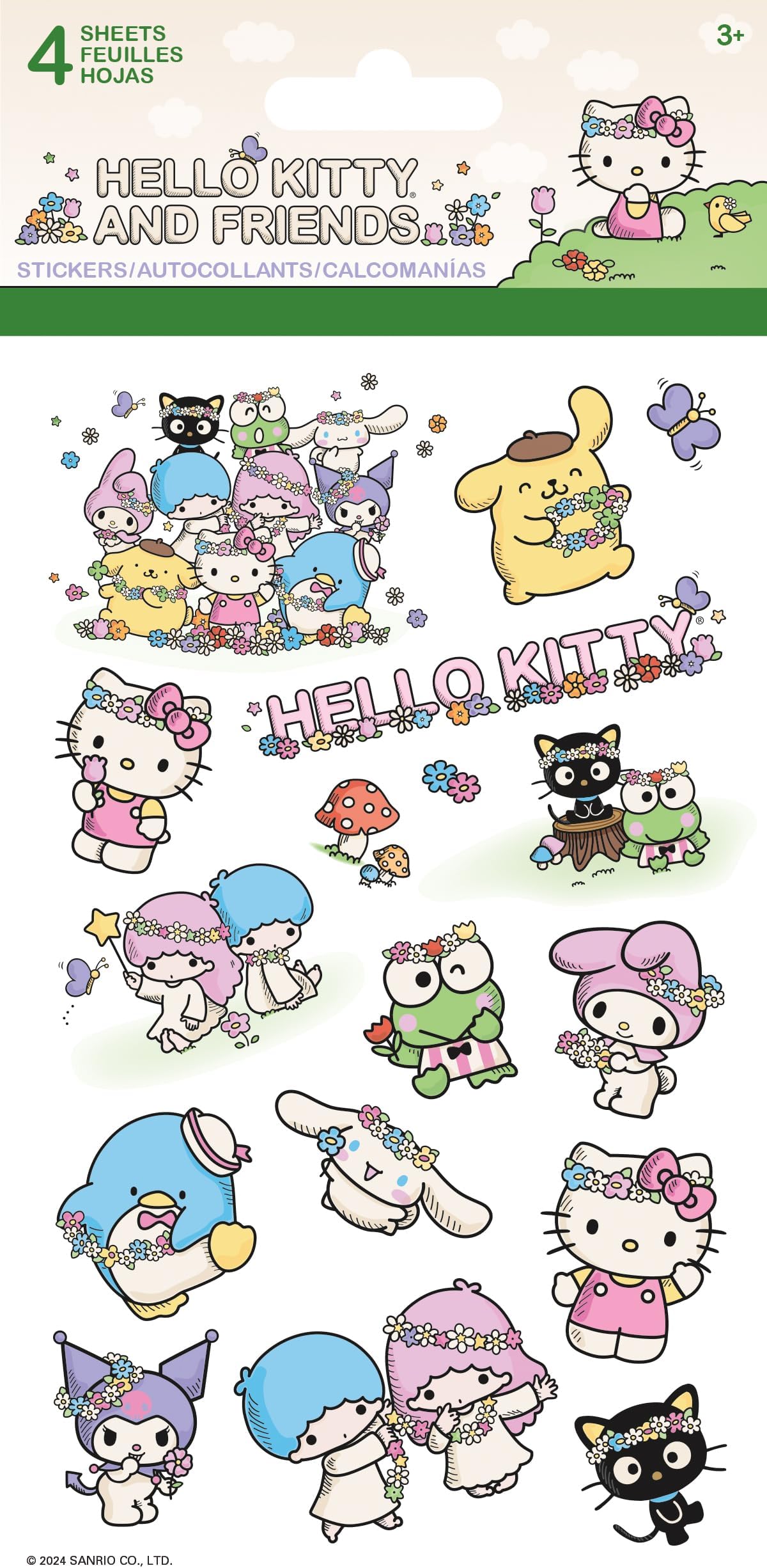Amazon.com: Sanrio Characters Pet Sticker Seal 1 Sheets 47 Pcs ...