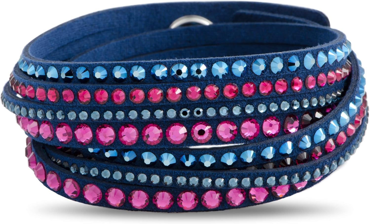 Amazon.com: SWAROVSKI Swarvoski Slake Dark Blue Alcantara Bracelet ...