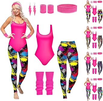 Amazon.com: JIMENEZ 80s Carnival Outfit Set, I Love the 80s 90s ...