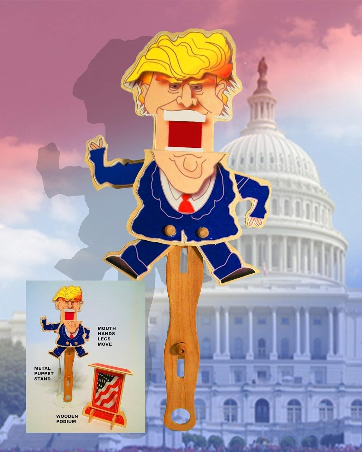 Amazon.com: Donald Trump Hand Puppet - with stand and podium : Handmade ...